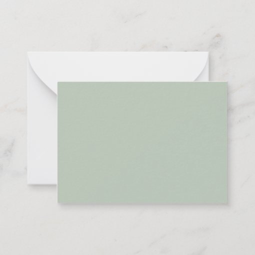 Elegant Minimal Classic Script Sage Green Note Card | Zazzle