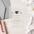 Elegant Minimal Clean Simple Graduation Party Vellum Invitations | Zazzle