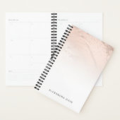 Elegant minimal copper rose gold glitter marble planner | Zazzle