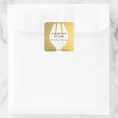 ELEGANT MINIMAL FAUX GOLD FORK CHEF CATERING SQUARE STICKER | Zazzle