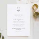 Elegant Minimal Greenery Monogram Wedding Letterpress Invitation | Zazzle