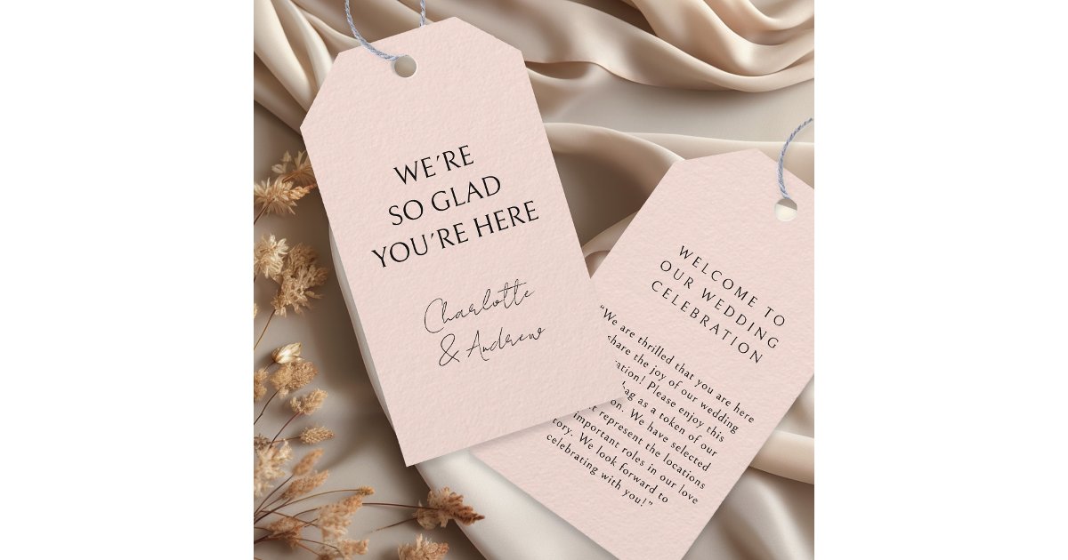 Elegant, minimal, handwriting, blush-pink Gift Tag | Zazzle