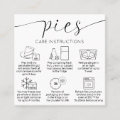 Elegant Minimal Logo Baked Pies Care Instructions Square Business Card ...