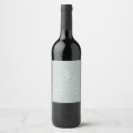 Elegant Minimal Monogram Leaf Sage Wedding Wine Label | Zazzle
