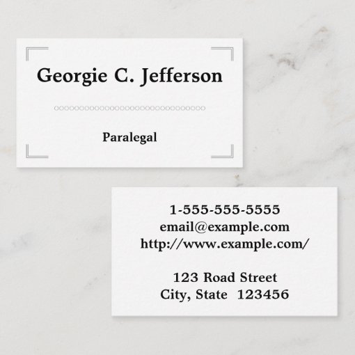 Elegant & Minimal Paralegal Business Card | Zazzle