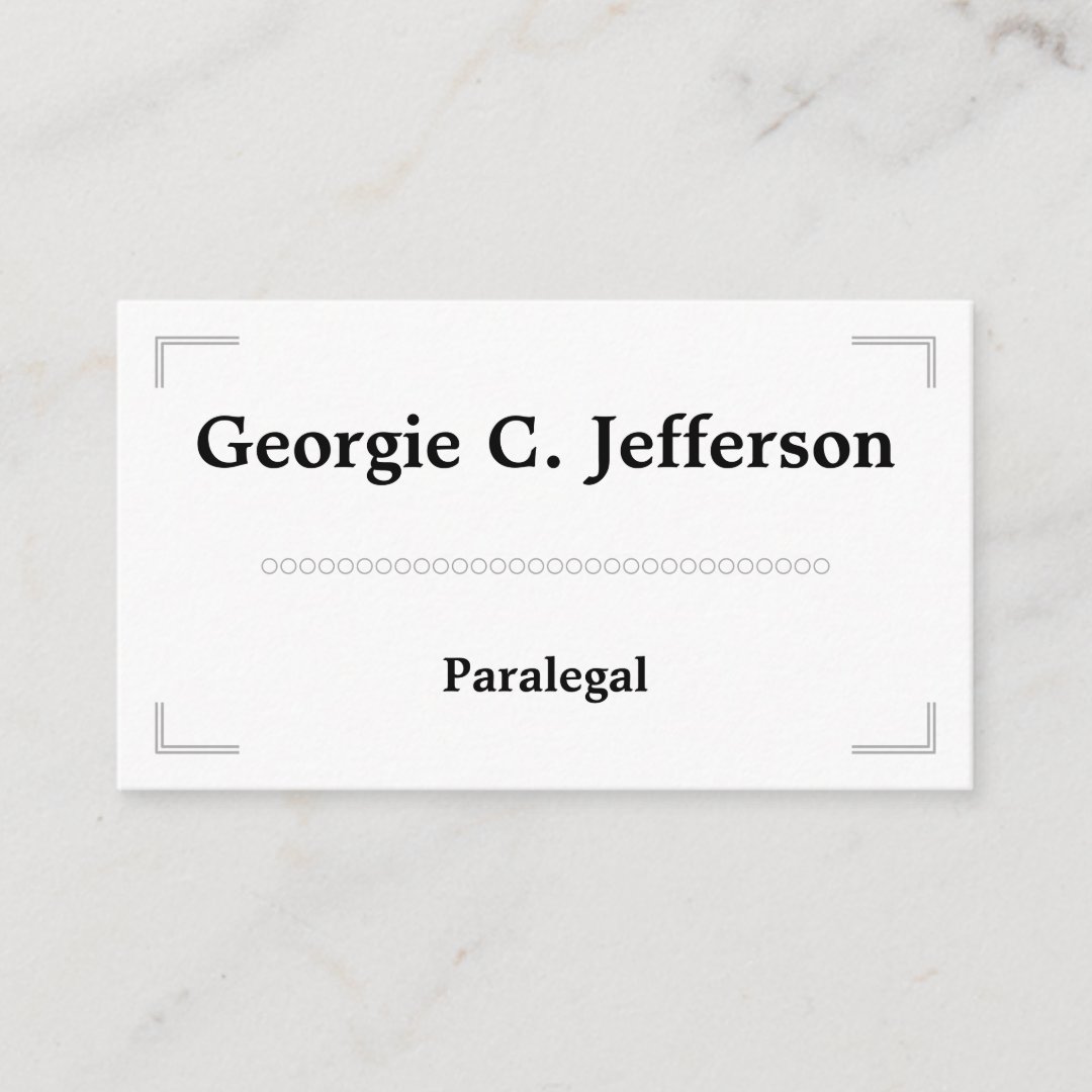 Elegant & Minimal Paralegal Business Card | Zazzle