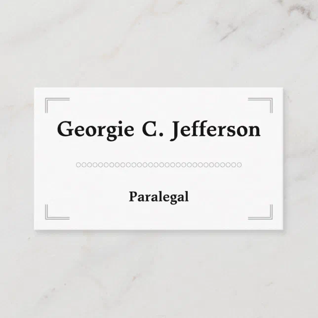 Elegant & Minimal Paralegal Business Card | Zazzle