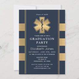 Elegant Minimal Paramedic Graduation Party Invitation | Zazzle