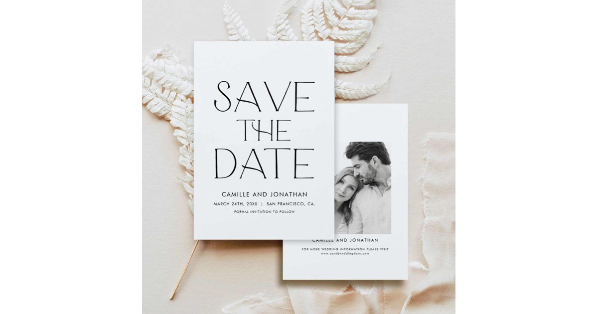 Elegant Minimal Photo Save the Date | Zazzle