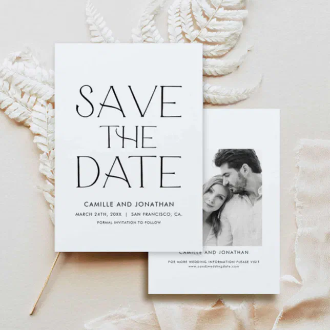 Elegant Minimal Photo Save the Date | Zazzle