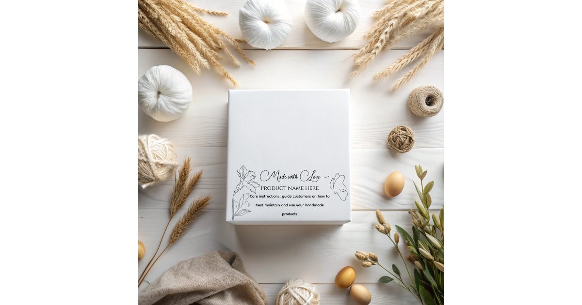 Elegant Minimal Product Name And Care Instructions Rubber Stamp | Zazzle