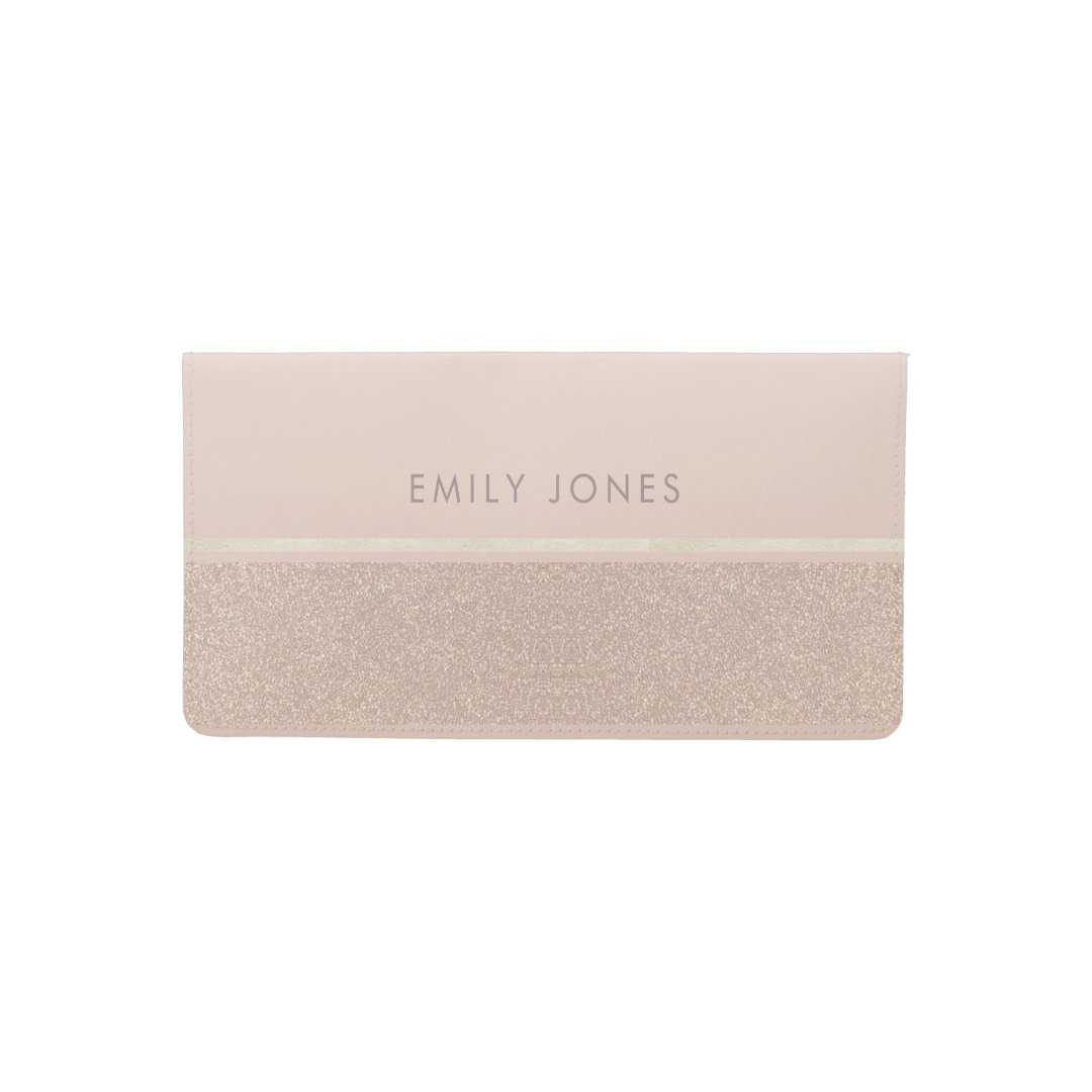 ELEGANT MINIMAL ROSE GOLD SHIMMER PERSONALIZED CHECKBOOK COVER | Zazzle