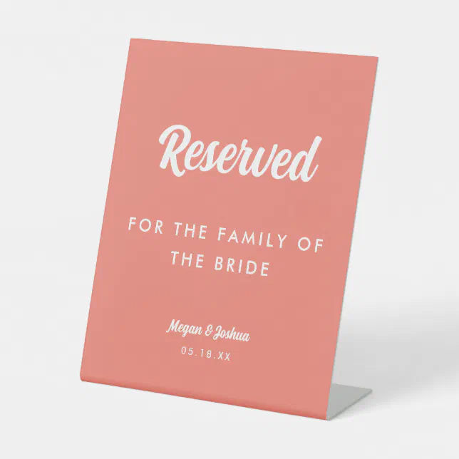 Elegant Minimal Script Wedding Reserved Pedestal Sign | Zazzle