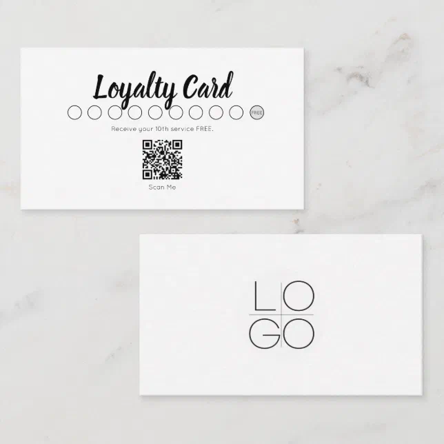ELEGANT MINIMAL SCRIPT YOUR QR CODE LOYALTY CARD | Zazzle