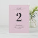 Elegant, Minimal Soft Mauve Wedding Table Number | Zazzle
