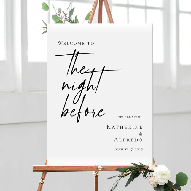 Elegant minimal The Night Before Rehearsal welcome Poster | Zazzle