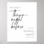 Elegant minimal The Night Before Rehearsal welcome Poster | Zazzle
