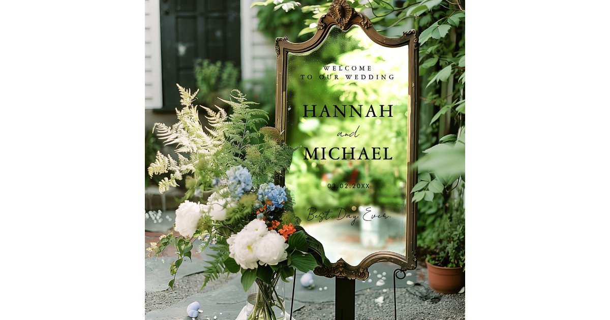 Elegant, Minimal Wedding Window Cling | Zazzle