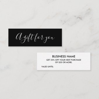 Elegant minimalist black and white discount card | Zazzle
