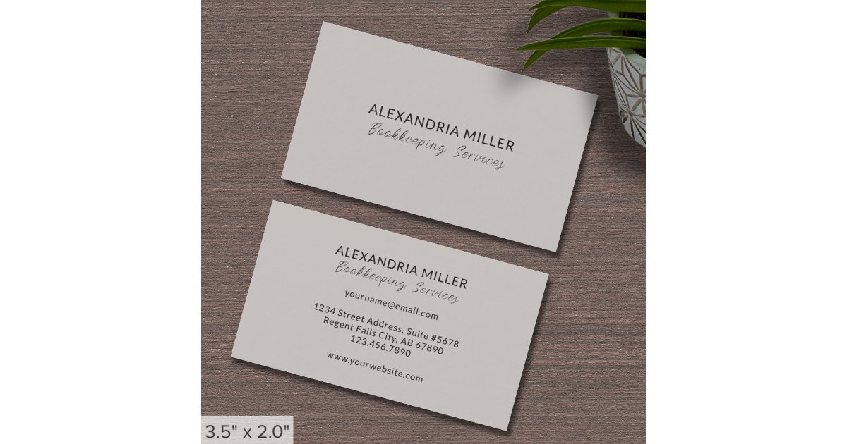Elegant Minimalist Bookkeeping Business Card | Zazzle