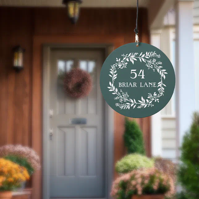 Elegant Minimalist Botanical Home Address Wind Chime | Zazzle