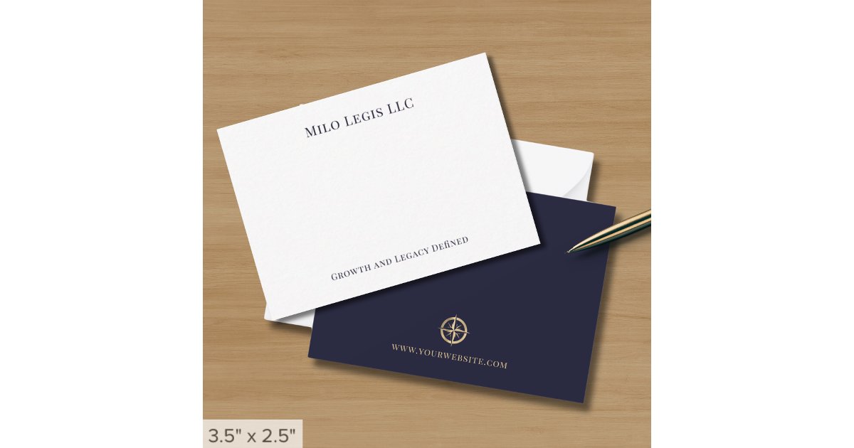 Elegant Minimalist Business Note Card | Zazzle
