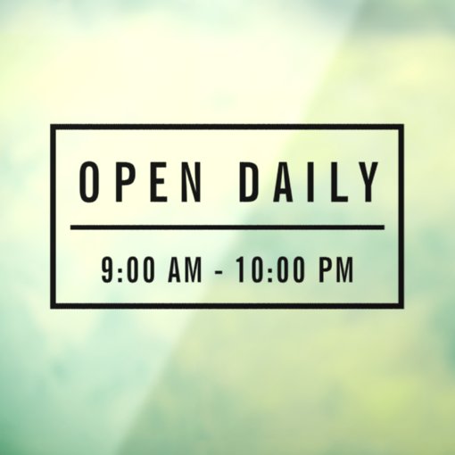 Elegant Minimalist Cafe Welcome Open Daily Sign | Zazzle