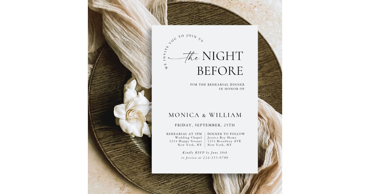 Elegant Minimalist Calligraphy Rehearsal Dinner Invitation | Zazzle