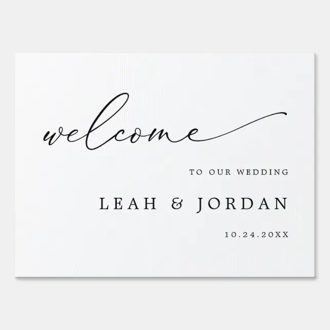 Elegant Minimalist Calligraphy Wedding Welcome Sign | Zazzle