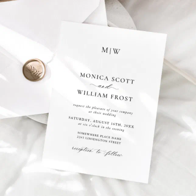 Elegant Minimalist Classy Wedding Invitation | Zazzle