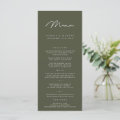 Elegant Minimalist Dark Green Wedding Menu | Zazzle