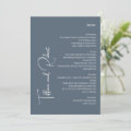 Elegant Minimalist Dusty Blue Big Names Wedding Menu | Zazzle