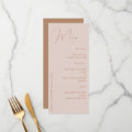 Elegant Minimalist Dusty Pink and Gold Menu | Zazzle