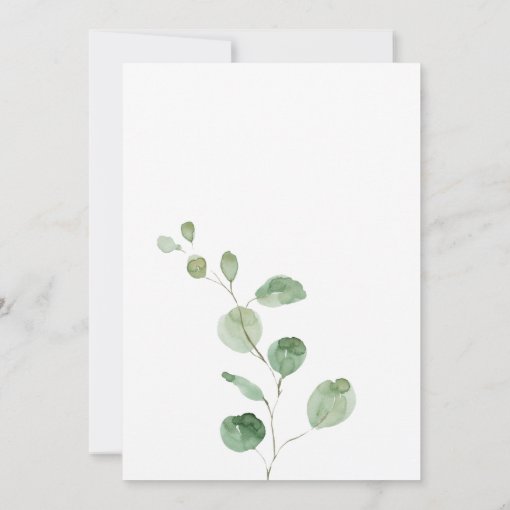 Elegant Minimalist Eucalyptus Spanish Wedding Invitation | Zazzle