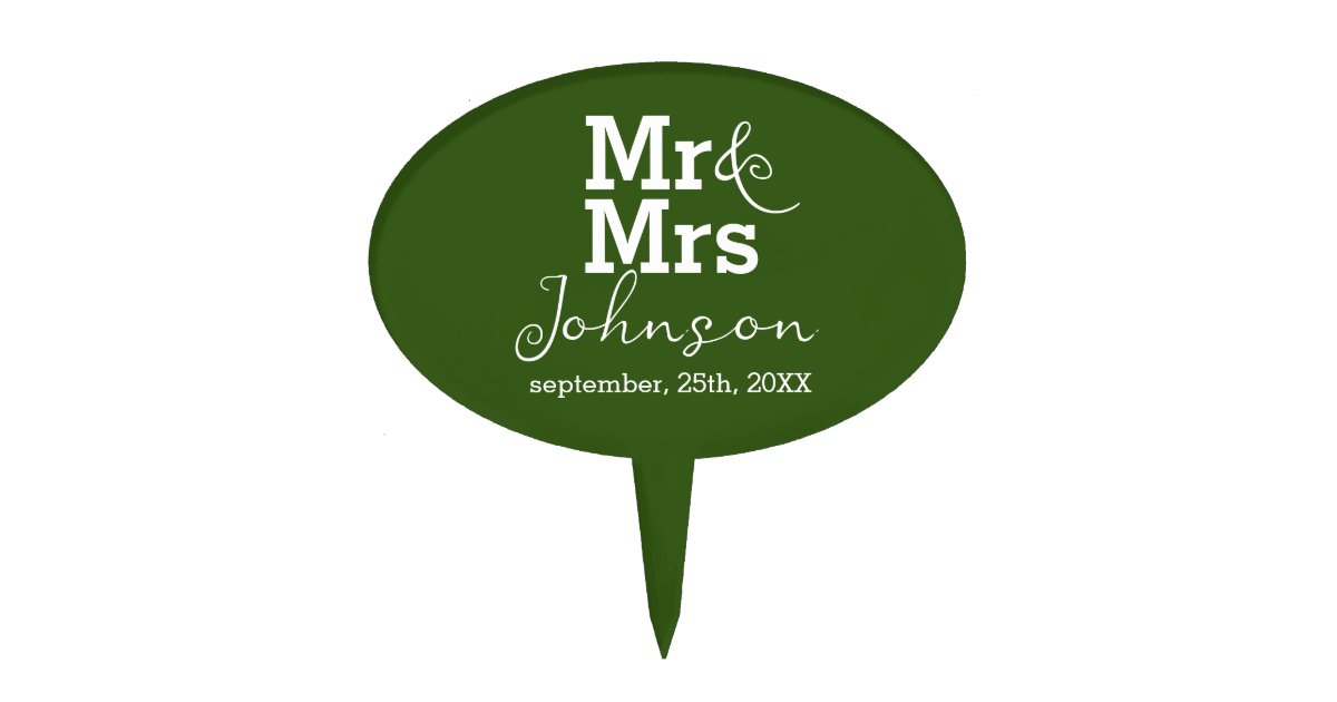 Elegant Minimalist Fern Green Wedding Cake Topper | Zazzle