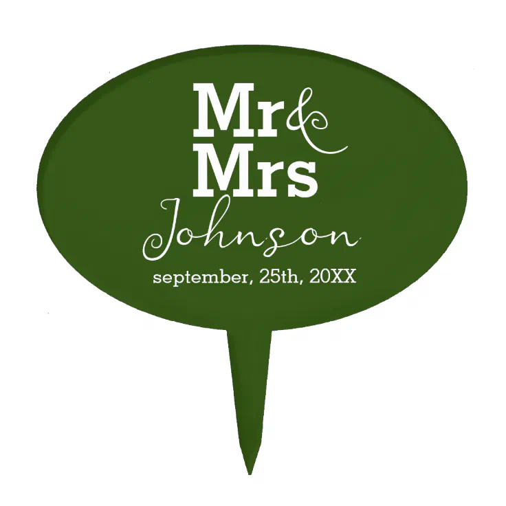 Elegant Minimalist Fern Green Wedding Cake Topper | Zazzle