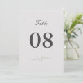 Elegant Minimalist Floral Wedding Table Numbers | Zazzle