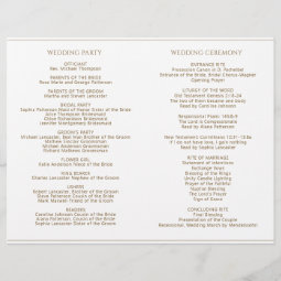 Elegant Minimalist, Gold Folded Wedding Program | Zazzle