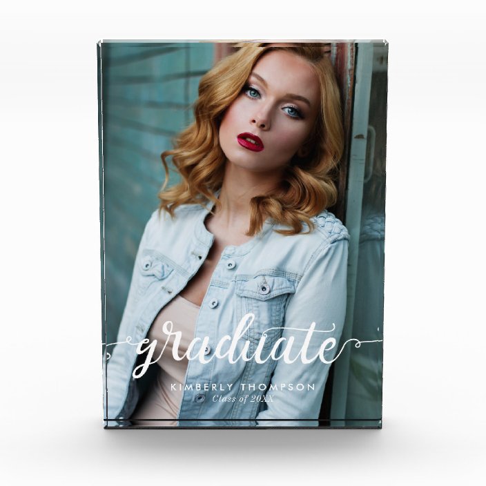 Elegant Minimalist Graduation Announcement Modern Photo Block | Zazzle.com