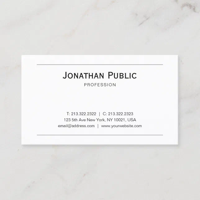 Elegant Minimalist Graphic Design Trendy Modern Business Card | Zazzle