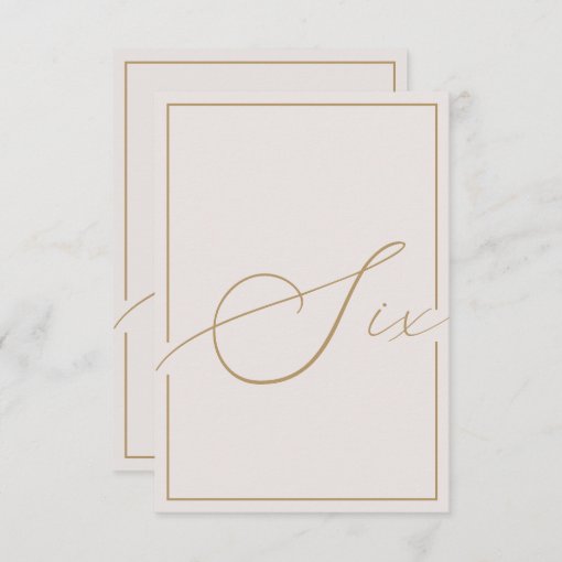 Elegant Minimalist Ivory Calligraphy Table Number | Zazzle