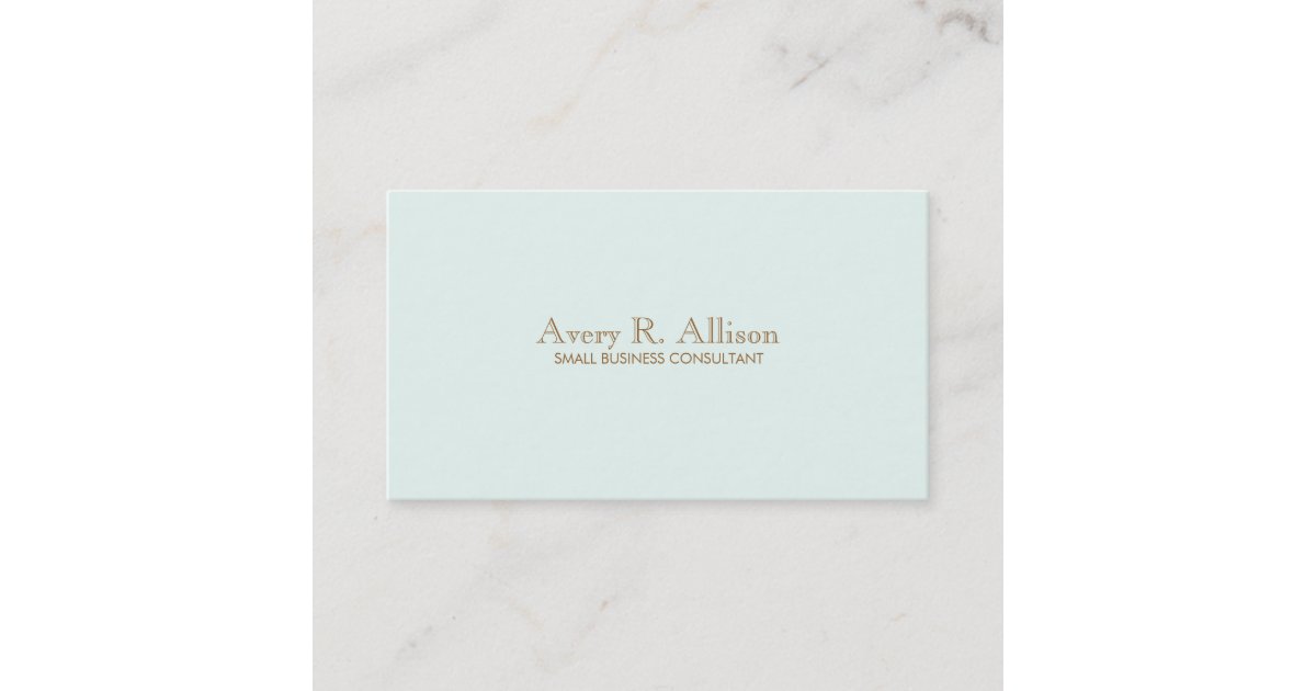 Elegant Minimalist Light Blue Professional Business Card | Zazzle