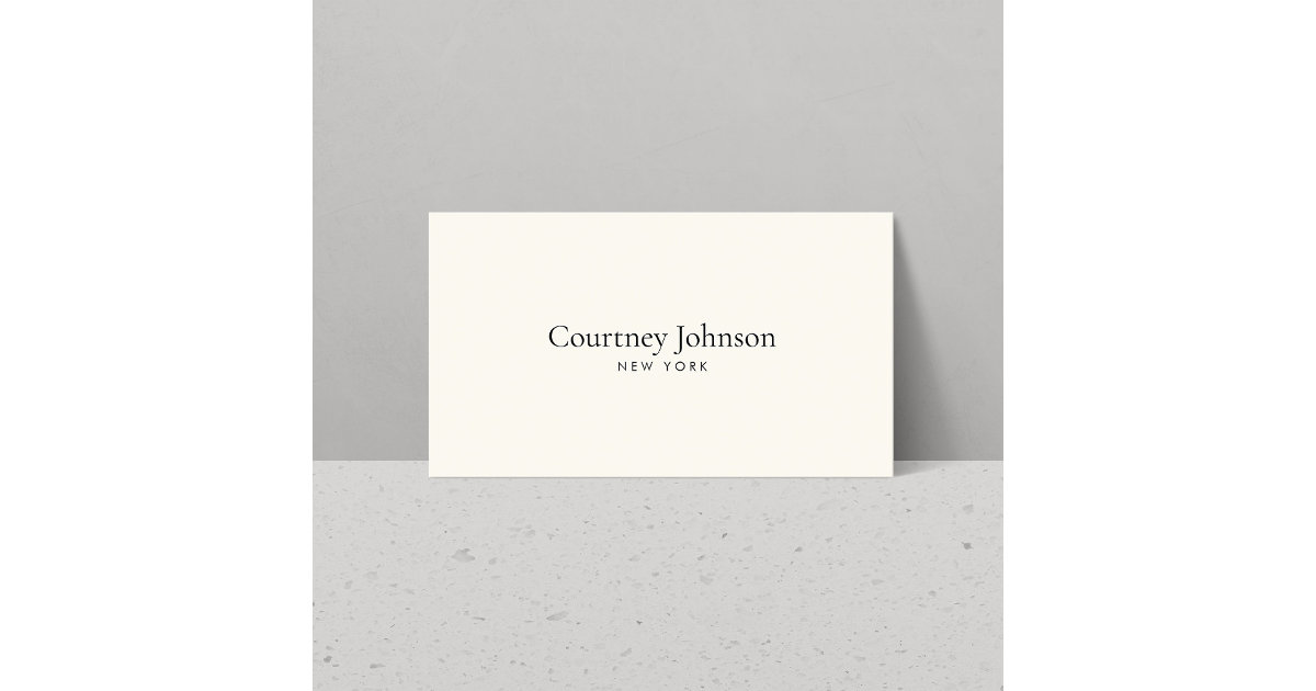 Elegant Minimalist Luxury Boutique Ivory Business Card | Zazzle
