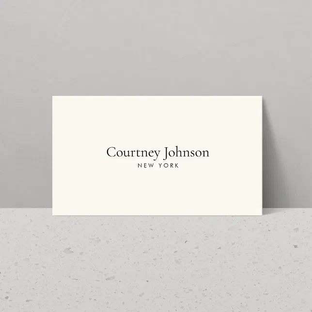 Elegant Minimalist Luxury Boutique Ivory Business Card | Zazzle