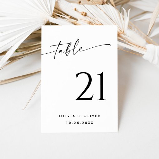 Elegant Minimalist Modern Wedding Table Number | Zazzle