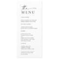 Elegant Minimalist Modern Wedding Thank You Menu | Zazzle