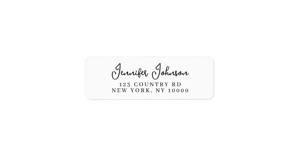 Elegant Minimalist Modern White Return Address Label | Zazzle