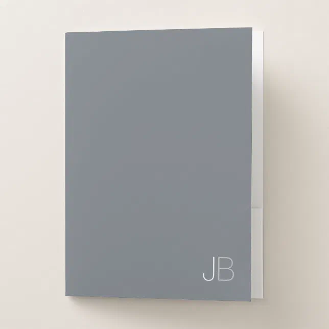 Elegant Minimalist Monogram Pocket Folder | Zazzle