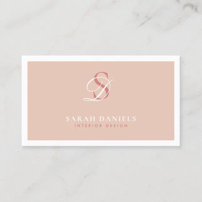Elegant Minimalist Monogram Professional Business Card | Zazzle
