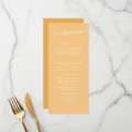 Elegant Minimalist Mustard Yellow Wedding Menu | Zazzle